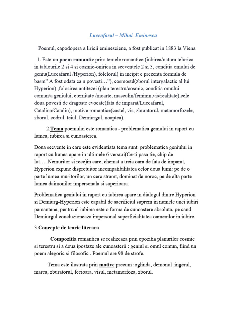 Luceafarul 1 | PDF