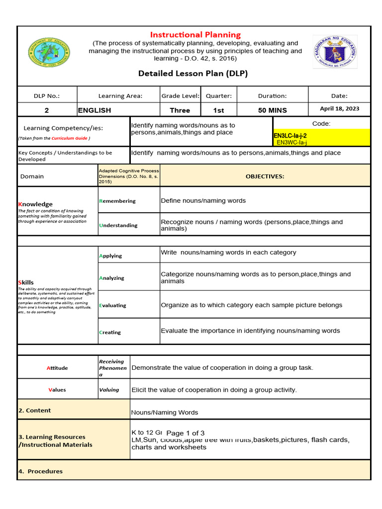 Alona Iplan-English2 | PDF | Learning | Curriculum