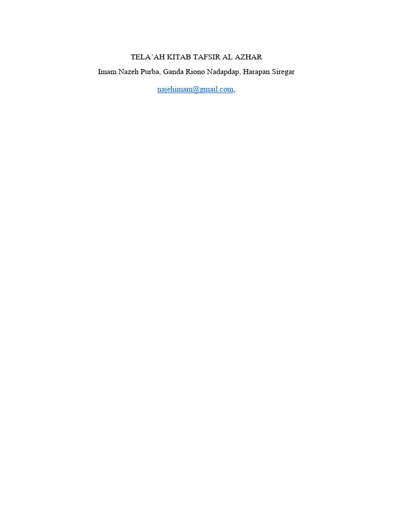 Kel 9 Telaah KItab Tafsir Al-Azhar | PDF
