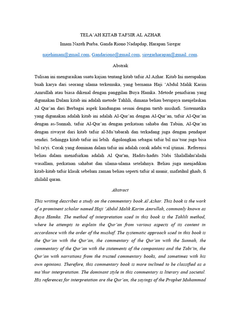 Kel-9 Tafsir Al Azhar | PDF