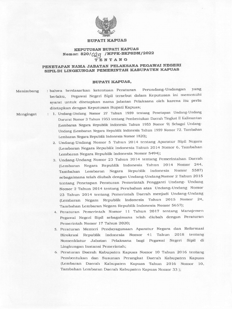 SK Jabpel Dinas Perikanan | PDF