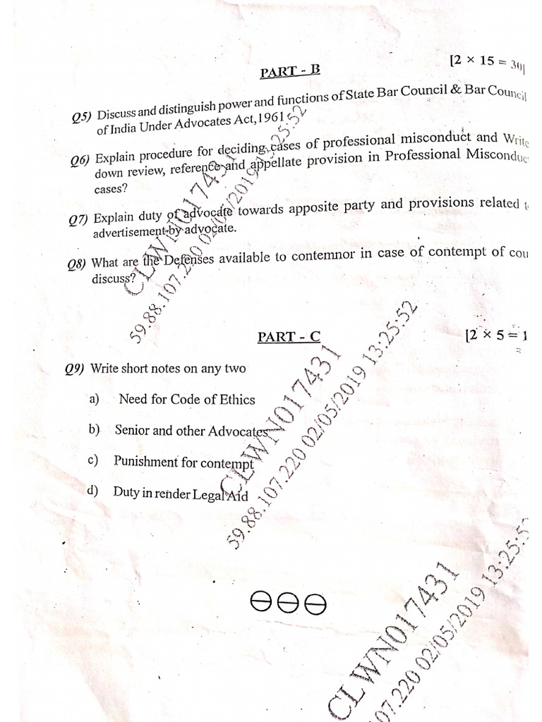 LLB-2 - SEM - 3rd Question Paper Crimonal Minor Act | PDF