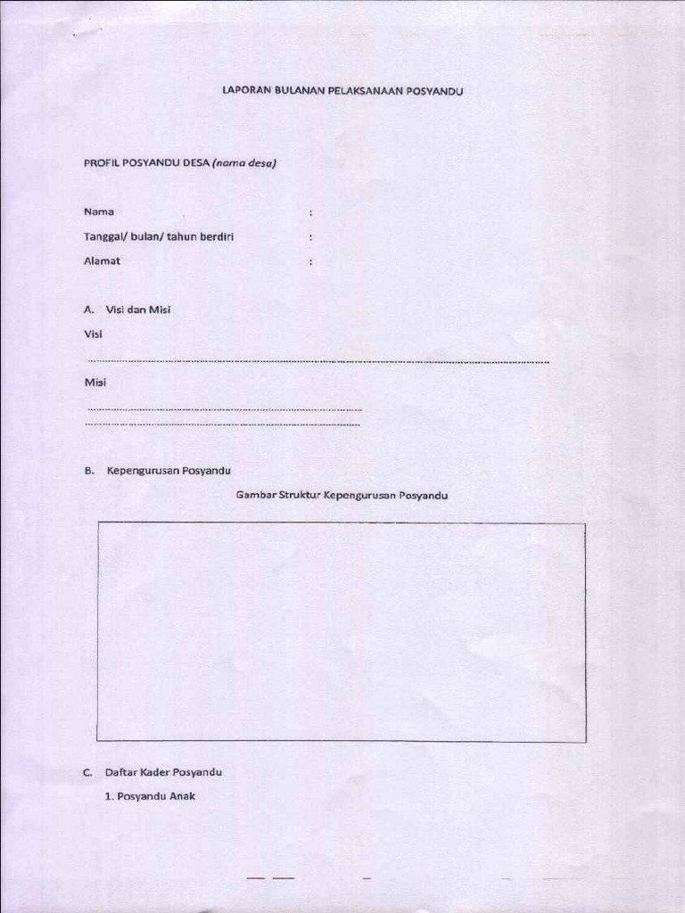 Format Laporan Posyandu | PDF