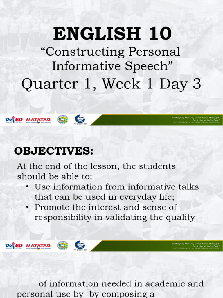 English 10 q1 w1d3 | PDF | Concept | Theory