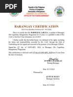 Barangay Solo Parent Certification Sample | PDF | Lifestyle