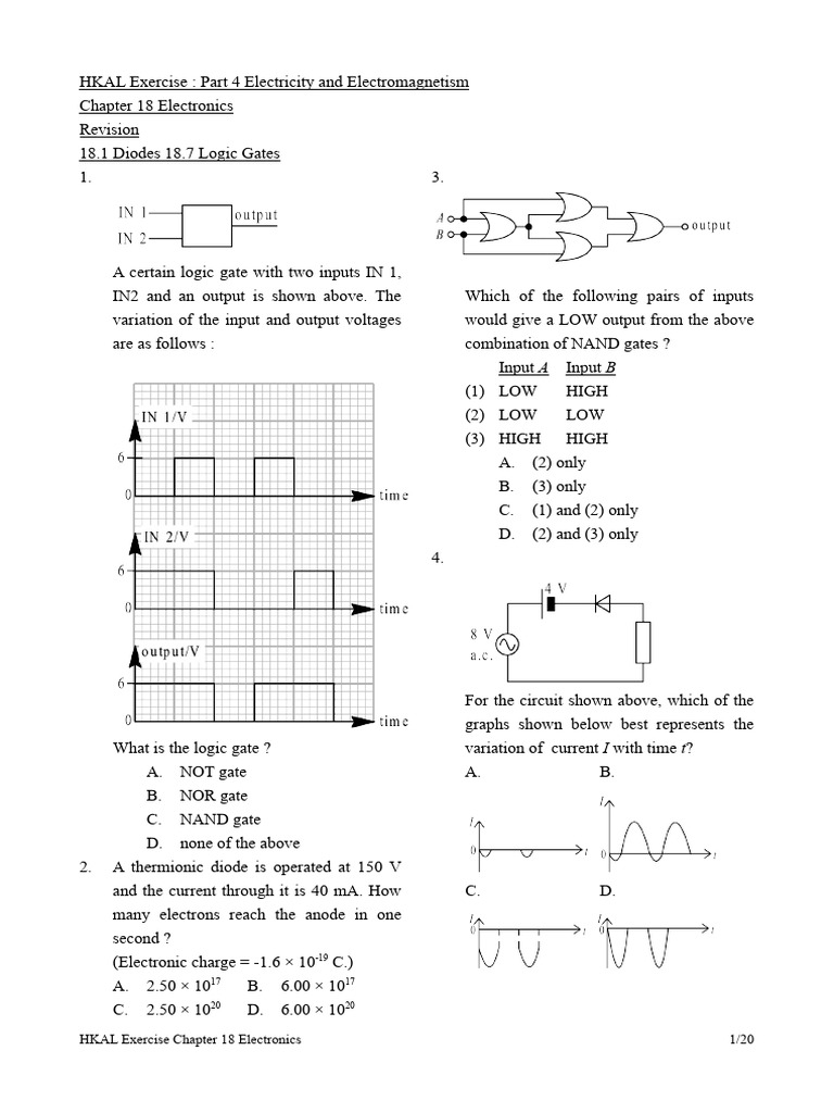 18 Electronics Exercise | PDF