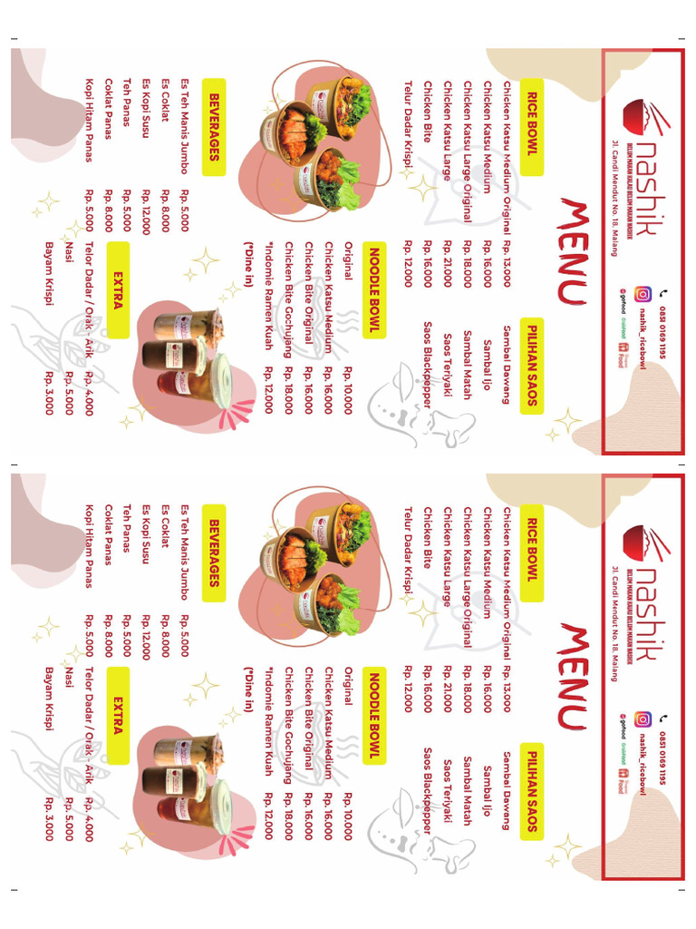 NIKE - MENU - LINEN - POTONG A4 - 2x | PDF