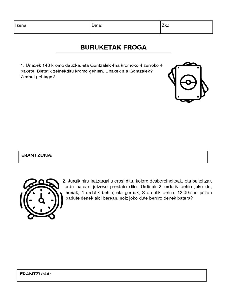 Buruketak Froga 1 | PDF