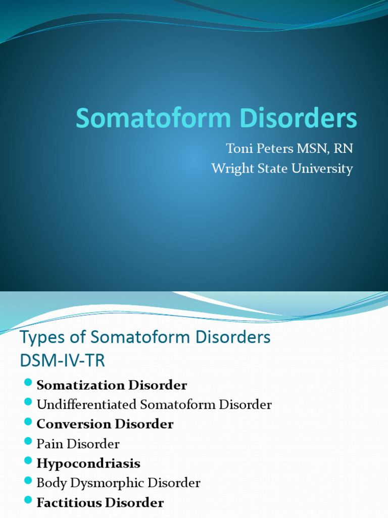 Somatoform Disorders Final | PDF | Mental Disorder | Anxiety Disorder