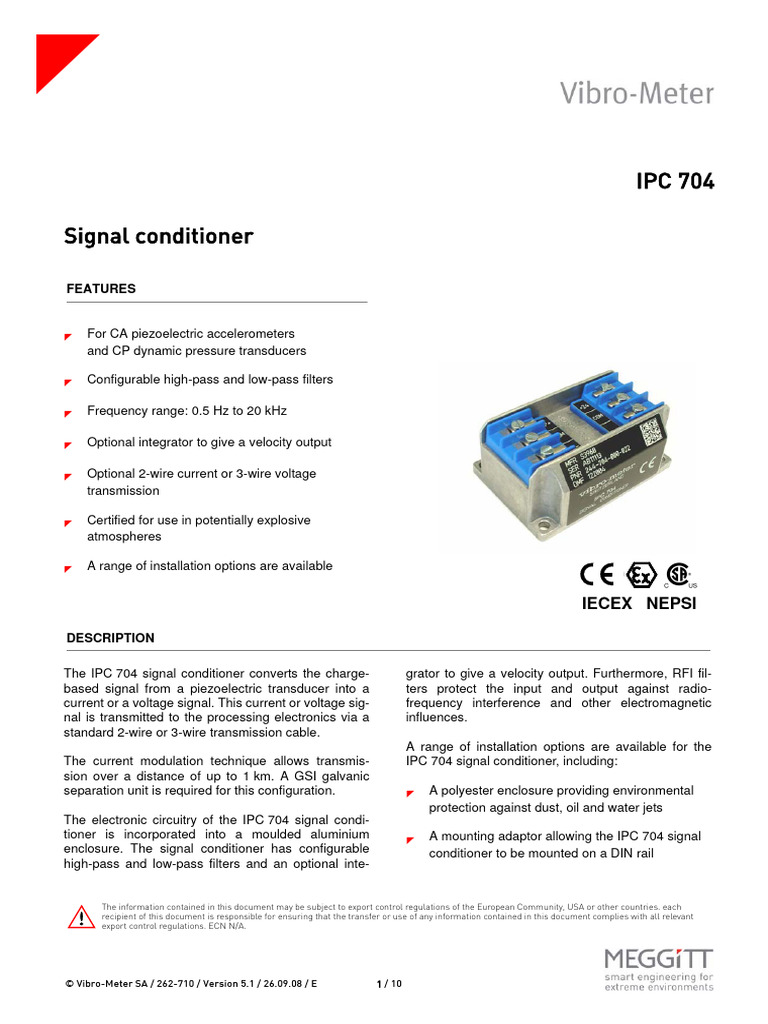 IPC 704 Signal Conditioner Overview | PDF | Electromagnetic ...