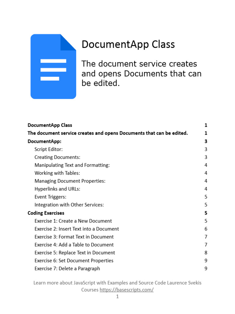 Apps Script Exercises Docs | PDF | Scripting Language | Application Software