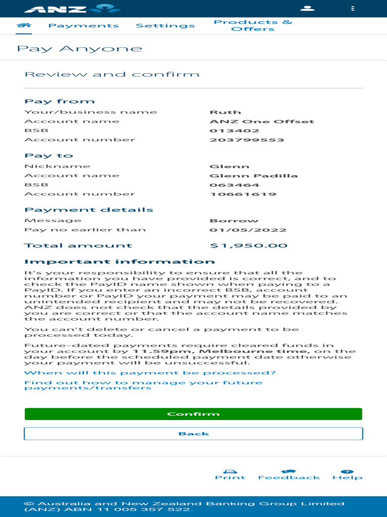 ANZ Internet Banking 9 | PDF