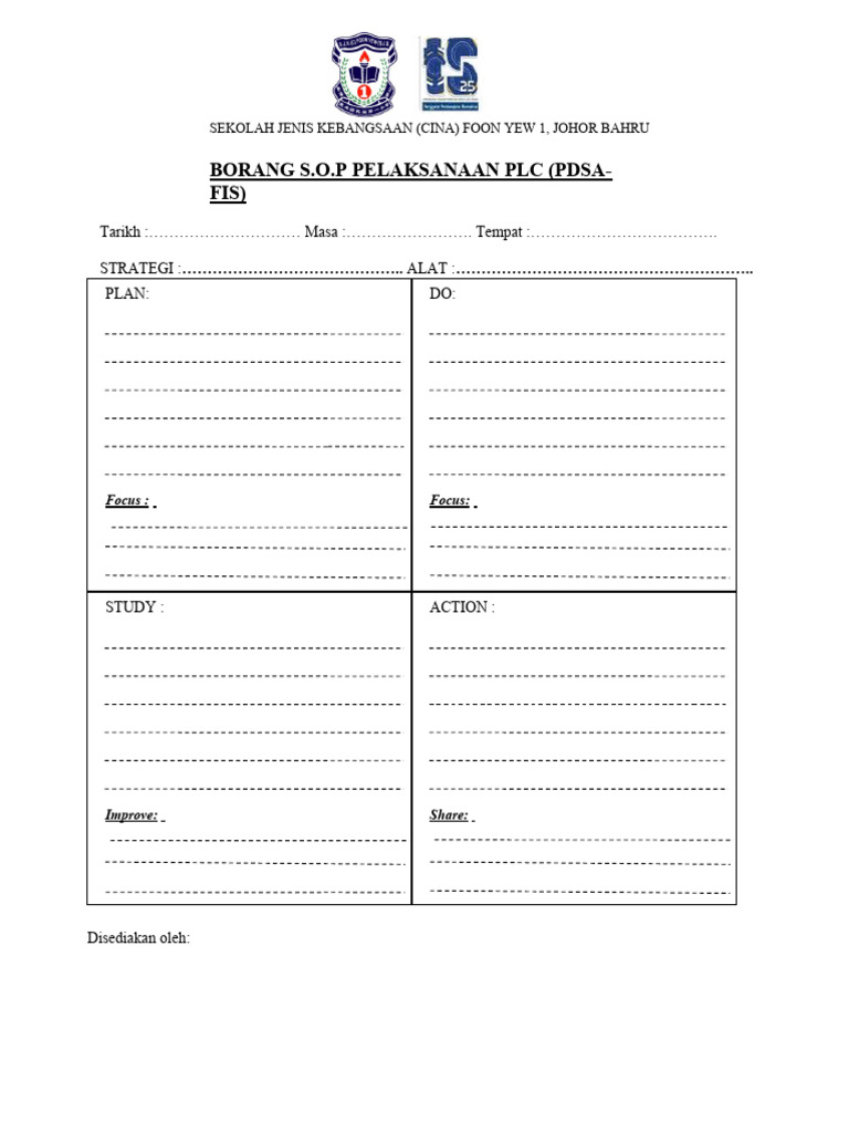 BORANG S.O.P PLC FOON YEW 1 Template | PDF