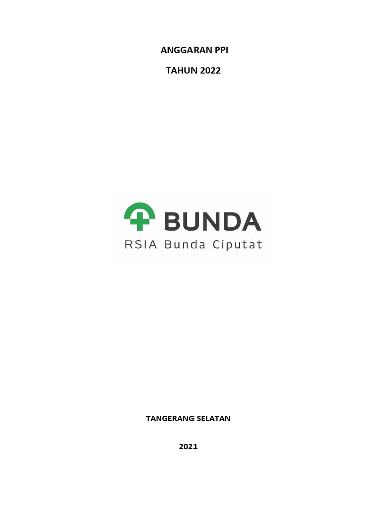 Anggaran PPI RS 2022 Tangsel | PDF
