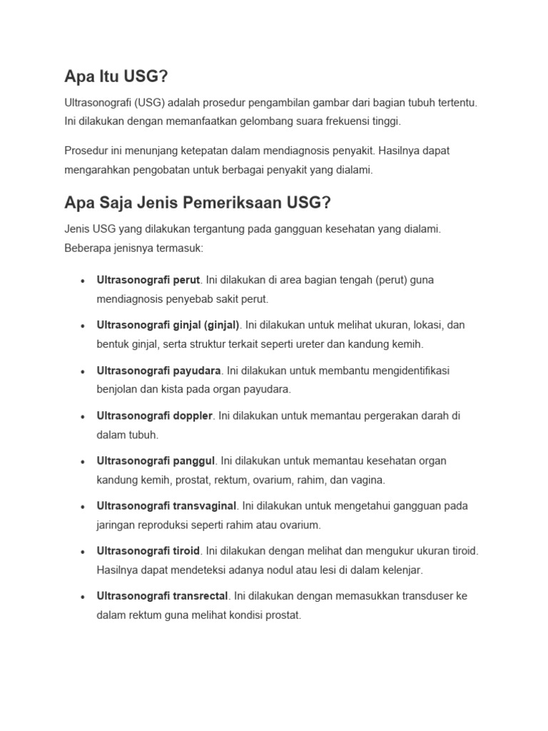 Pengertian Usg Dan Bno | PDF