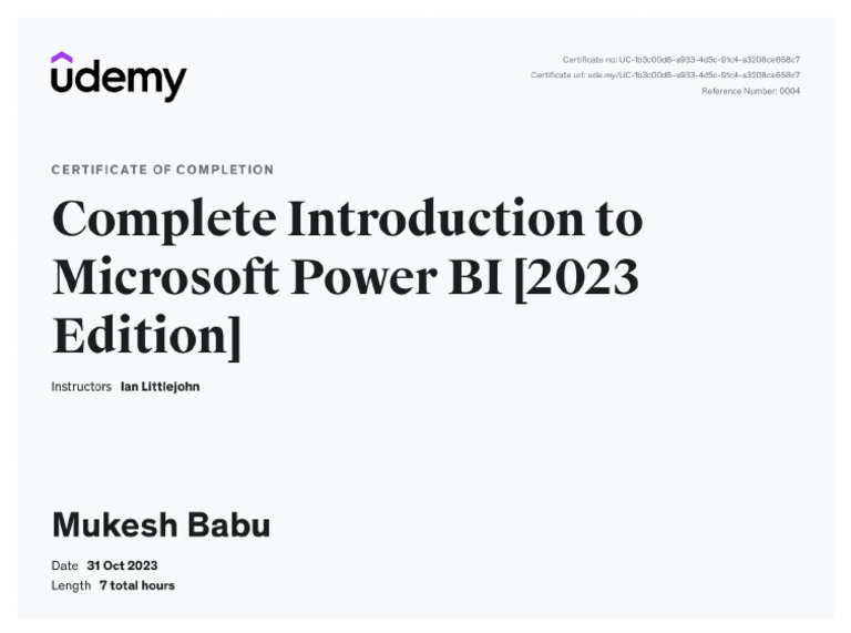 PowerBI Certificate | PDF