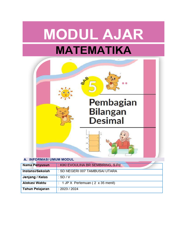 Modul Ajar Siklus 2 | PDF