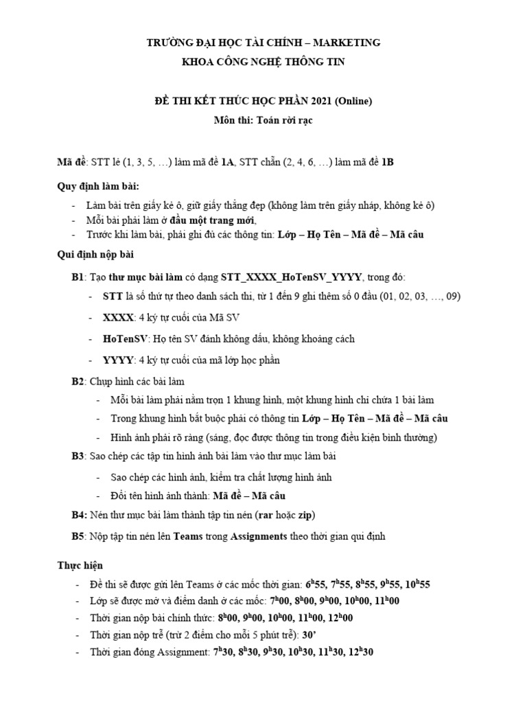 Đề Thi K20.1 | PDF