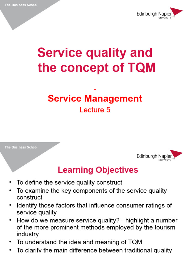 Lecture 5 - Service Quality | PDF | Quality (Business) | Quality ...