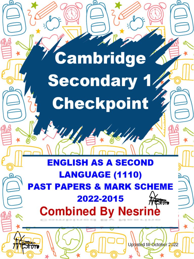 Nesrine Cambridge Secondary Checkpoint ESL1110 MS 2022 2015 | PDF ...