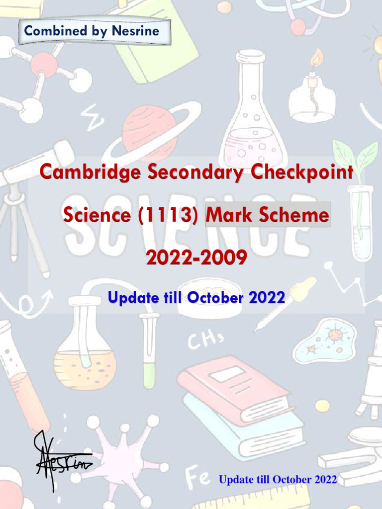 Cambridge Checkpoint Science Mark Scheme | PDF | Breathing | Fertilizer