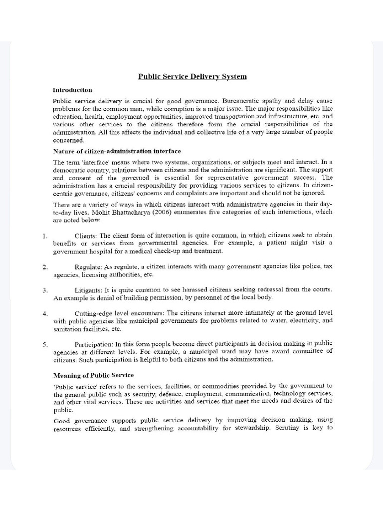 Public Service Delivery | PDF