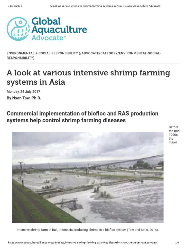 Intensive Shrimp Farming Asia | PDF | Aquaculture | Hydrology