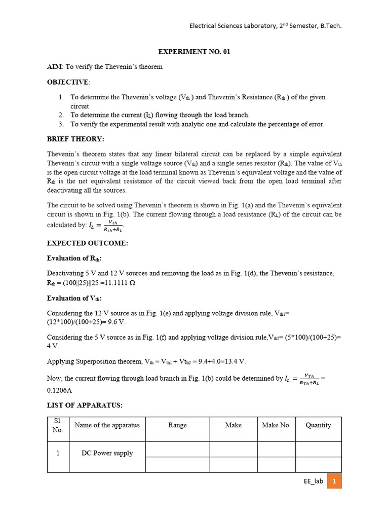 BEE Lab Manual All | PDF