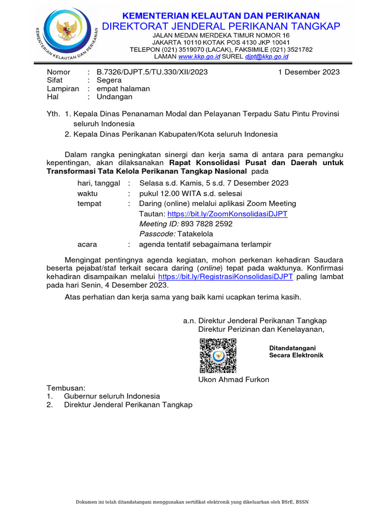 01-12-2023-Undangan - Konsolidasi - DJPT 2 (Online) | PDF