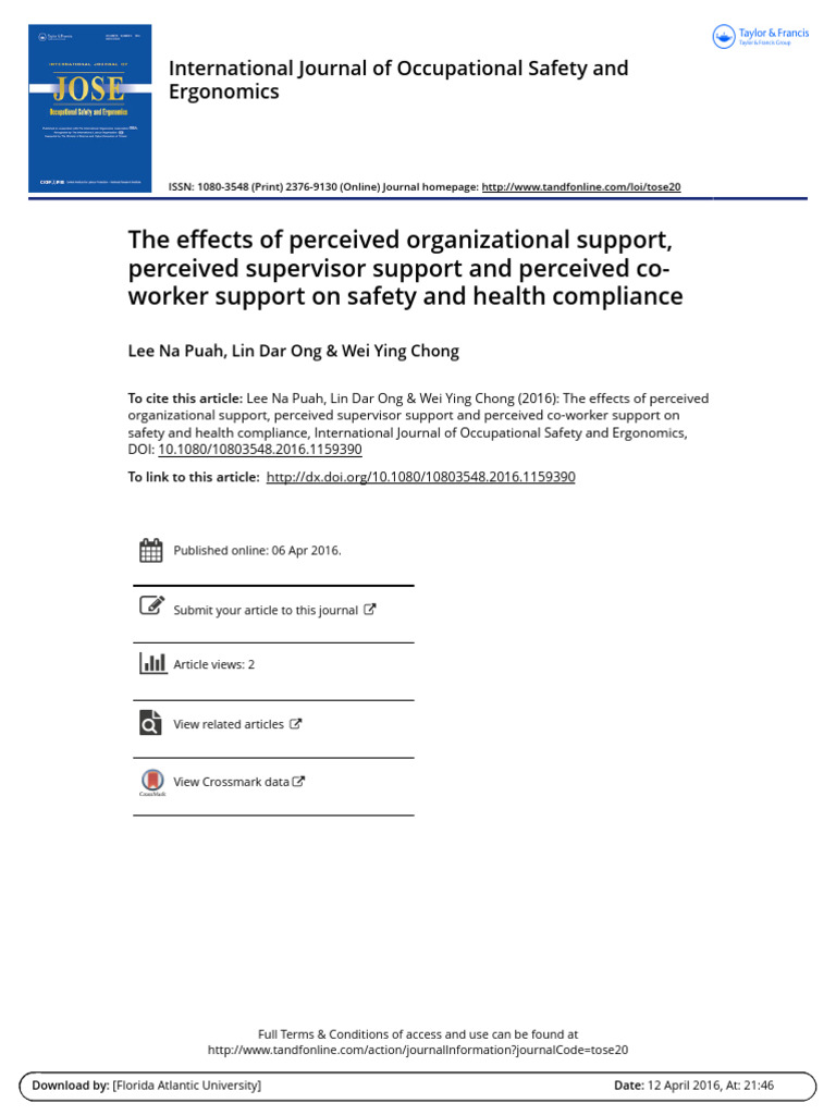 The Effects of Perceived Organizational Support, Perceived Supervisor ...