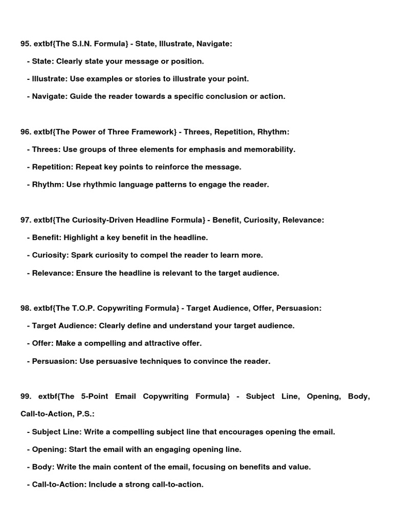 Copywriting Frameworks Detailed 95 103 | PDF