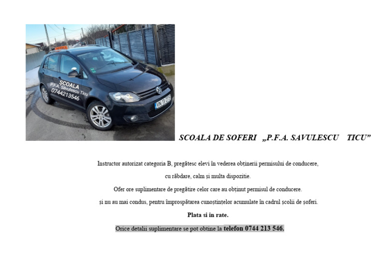 Scoala de Soferi | PDF