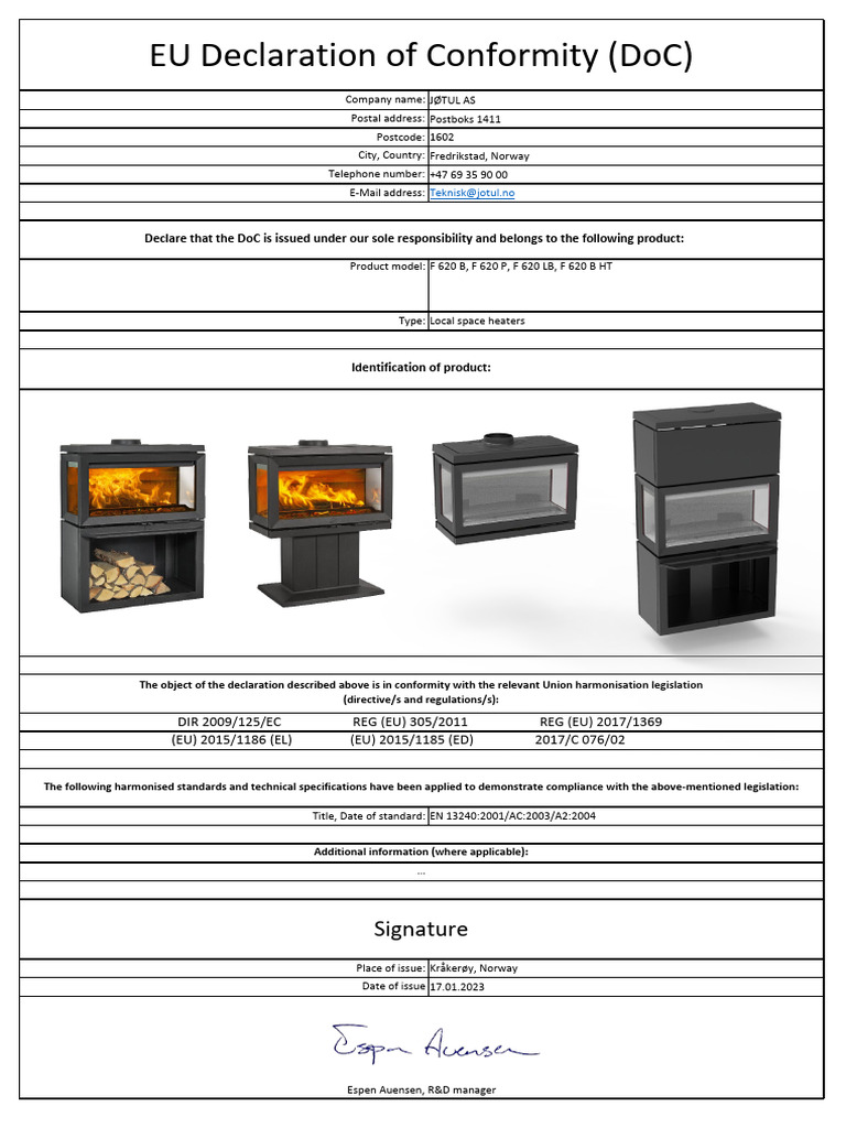 Eu Declaration of Conformity (Doc) : Signature | PDF
