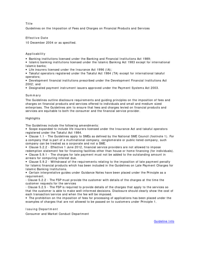 Guidelines On The Imposition | PDF