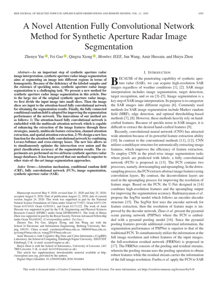 A Novel Attention Fully Convolutional Network Method For Synthetic Aperture Radar Image ...