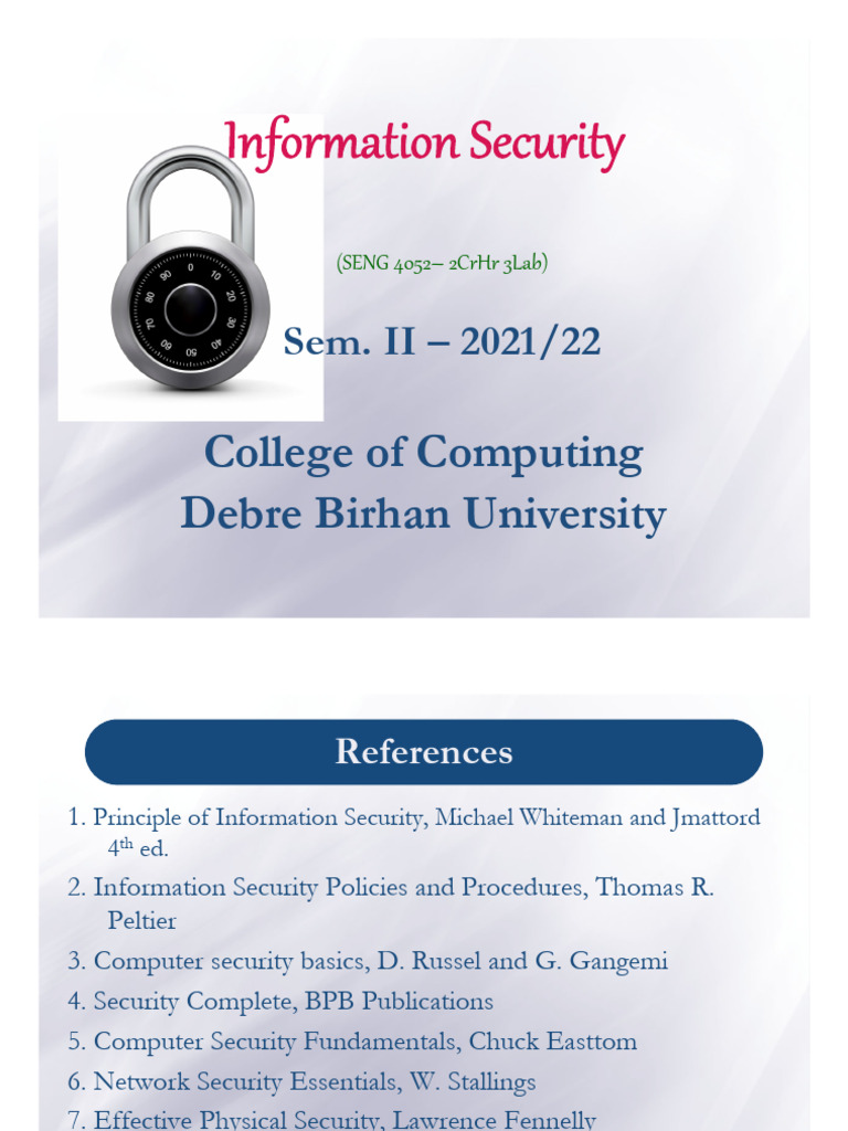 Chapter 1 InfoSec | PDF | Information Security | Security