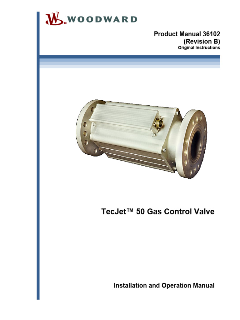 Product Manual 36102 Revision B Tecjet™ 50 Gas Control Valve Download Free Pdf Menu