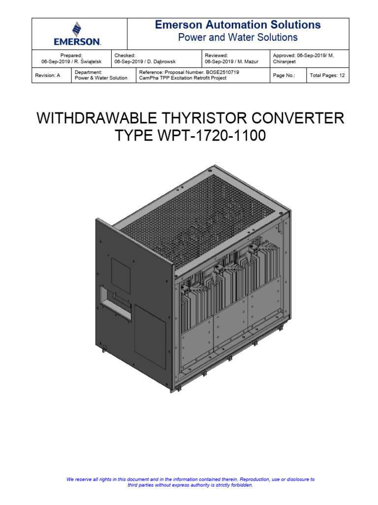 Thyristor Converter Specs | PDF