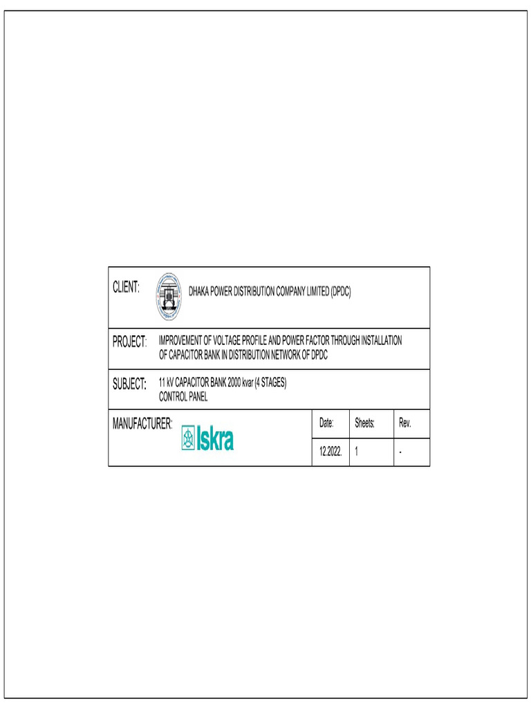 02 - Capacitor bank 2000 kvar (4 stages) - CONTROL PANEL | PDF