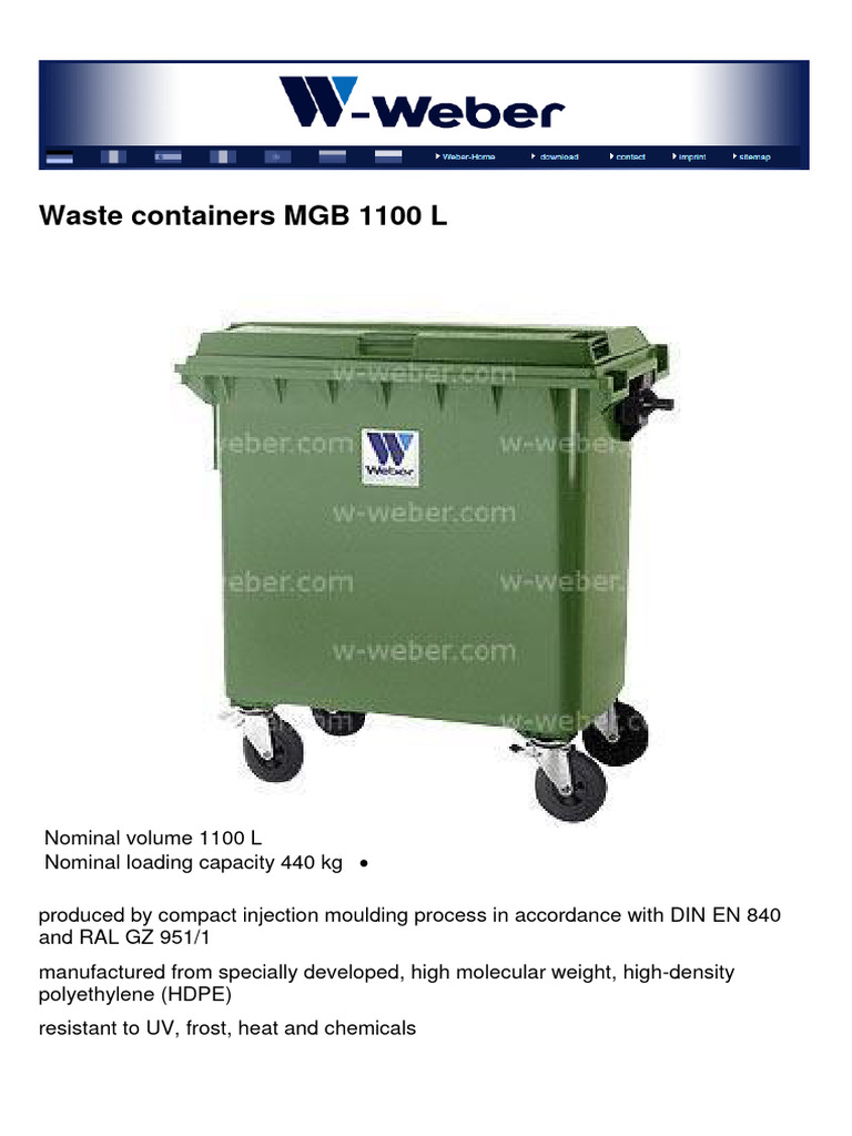Waste Containers MGB 1100 L | PDF