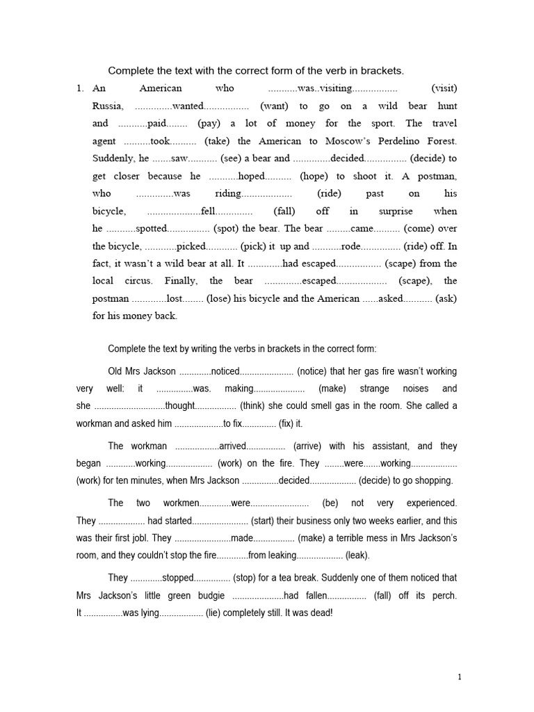 Texts - Mixed Verb Tenses | PDF