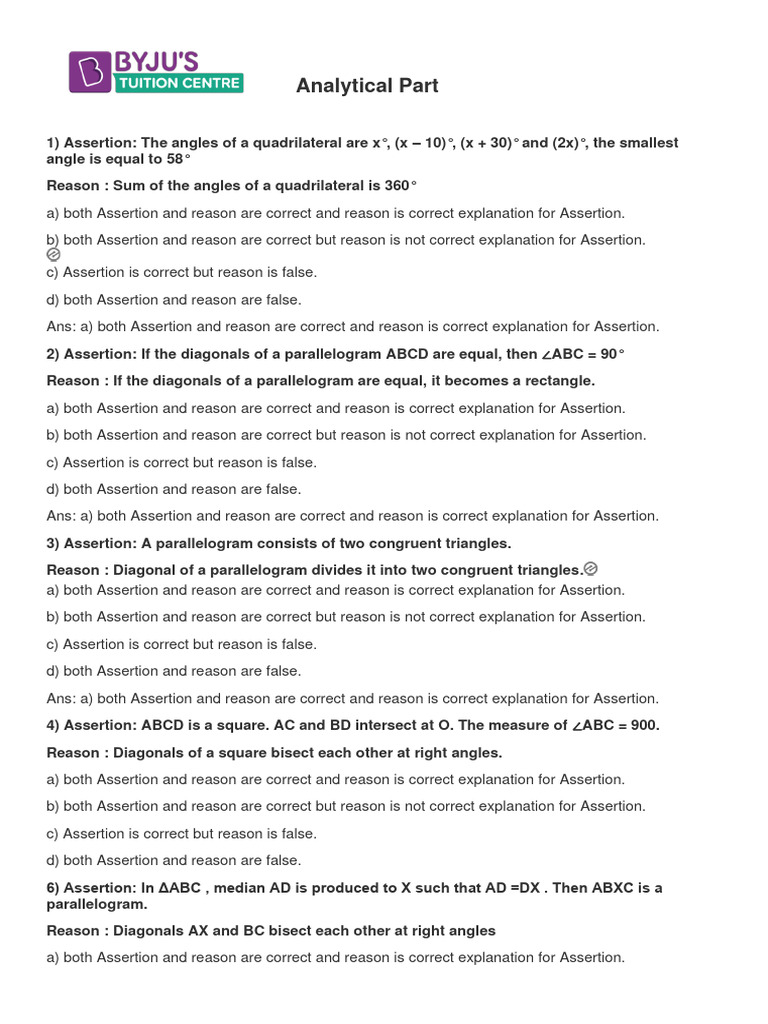 Analytical Part | PDF | Euclidean Plane Geometry | Geometry