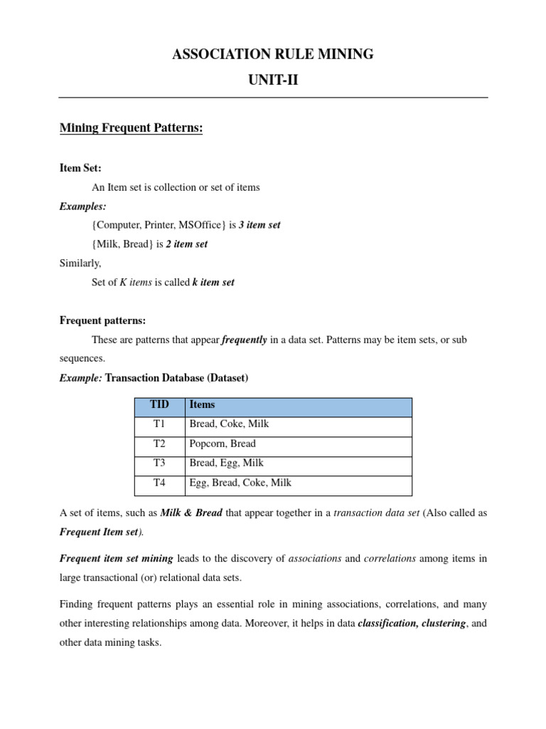 Data Mining Unit-Ii | PDF | Data Management | Applied Mathematics