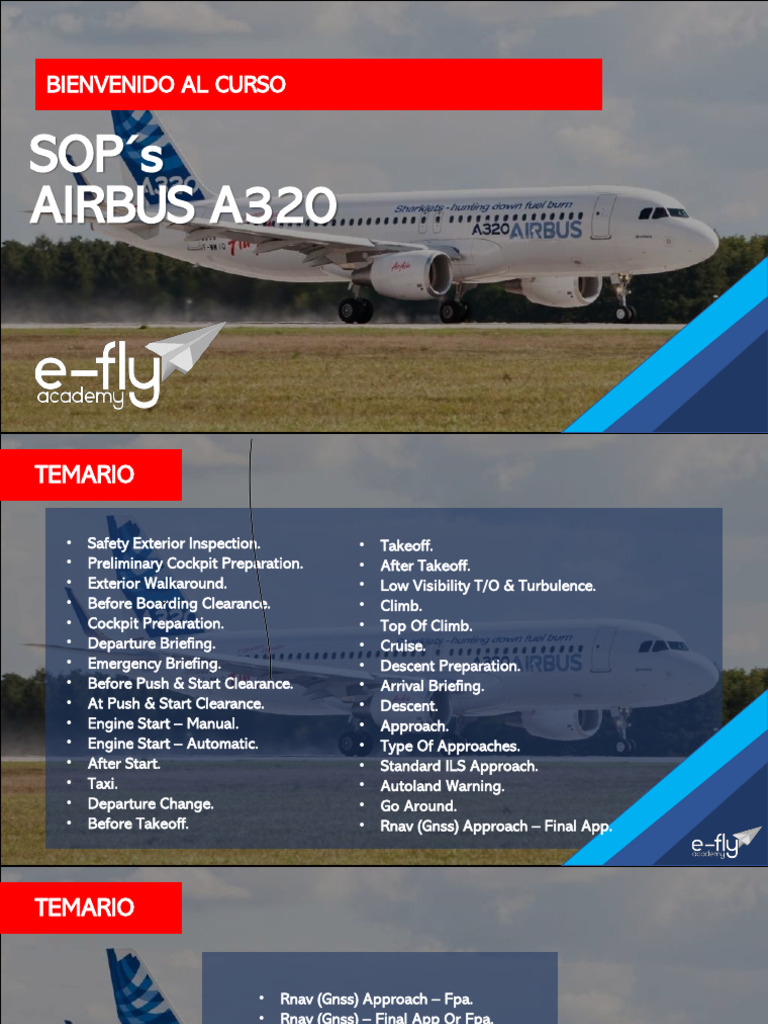 SOP S Airbus A320: Bienvenido Al Curso | PDF | Takeoff | Transport