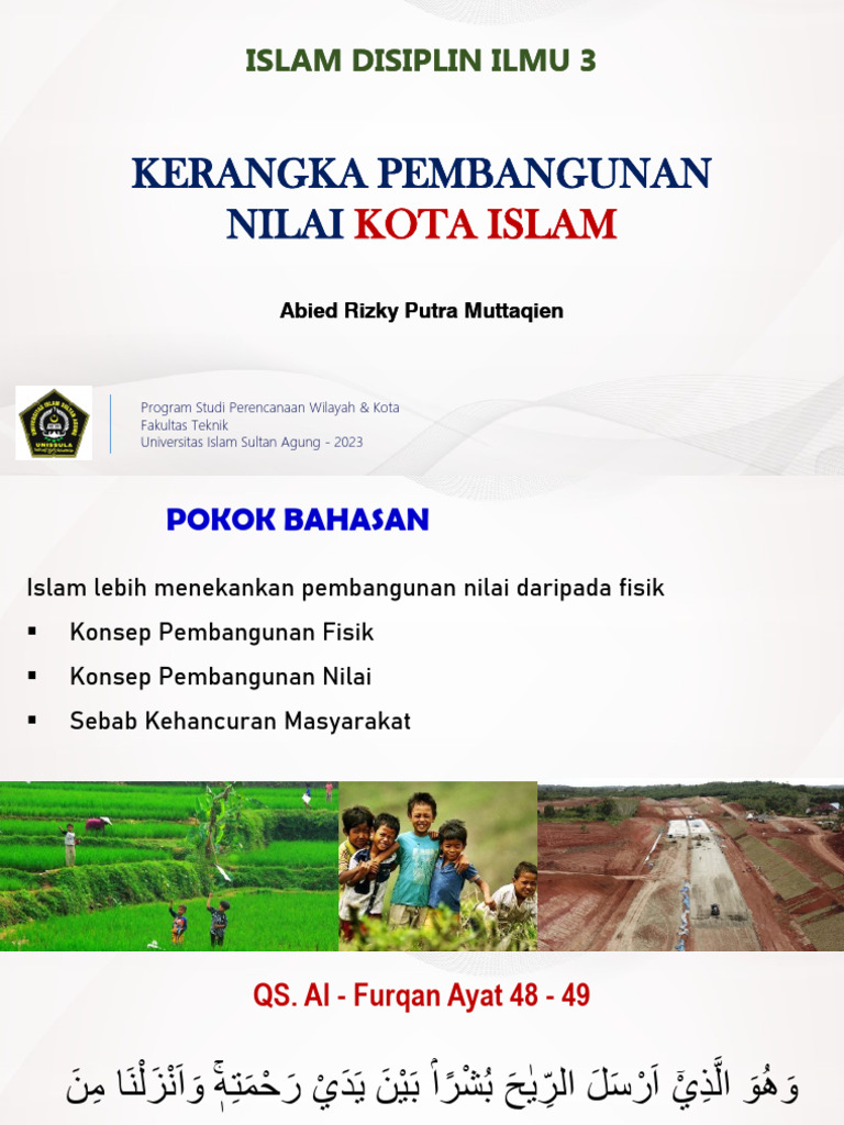 IDI 3 Sesi 5 - Kerangka Pembangunan Nilai Kota Islam | PDF