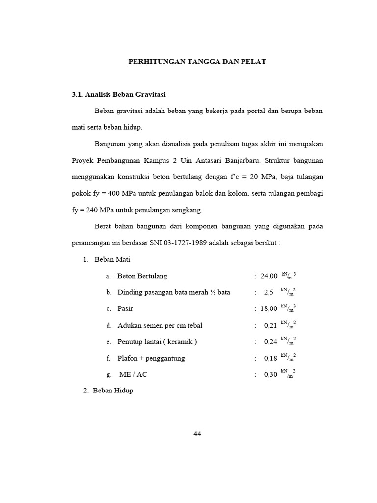 Perhitungan Struktur Tangga dan Pelat | PDF