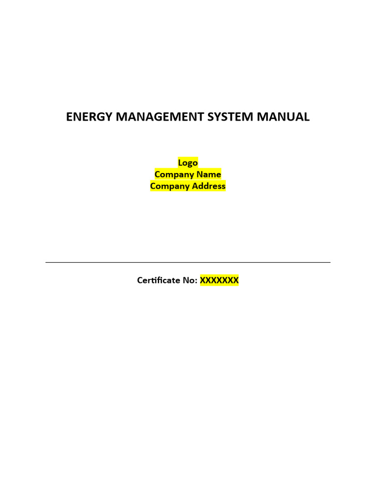 ISO50001 2018 Energy Manual | PDF