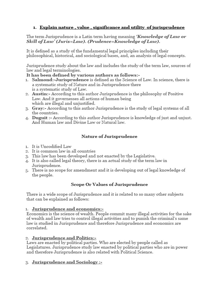 JURISPRUDENCE | PDF | Natural Law | Jurisprudence