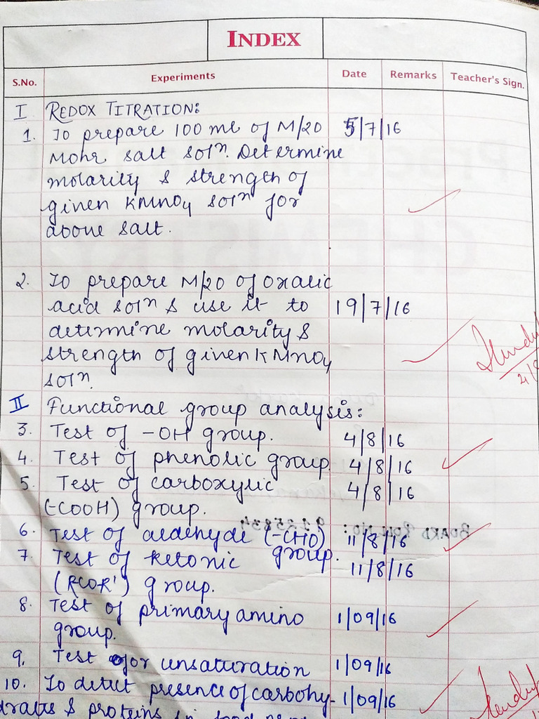 Chemistry Practical File Pdf