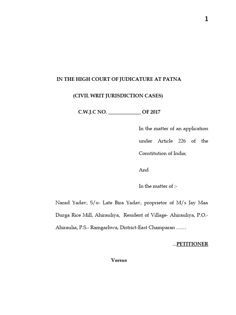 Draft - Writ - PHC | PDF